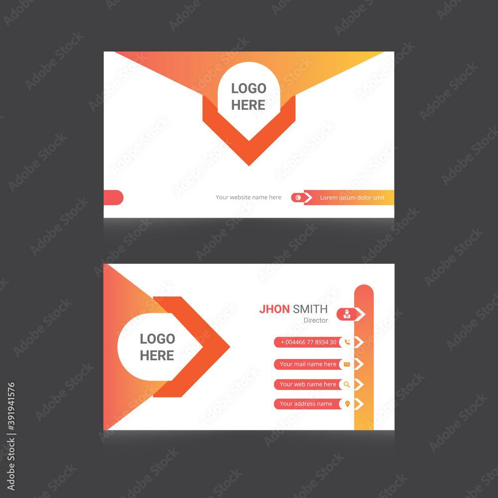 Modern gradient shape business card print template. Personal visiting ...