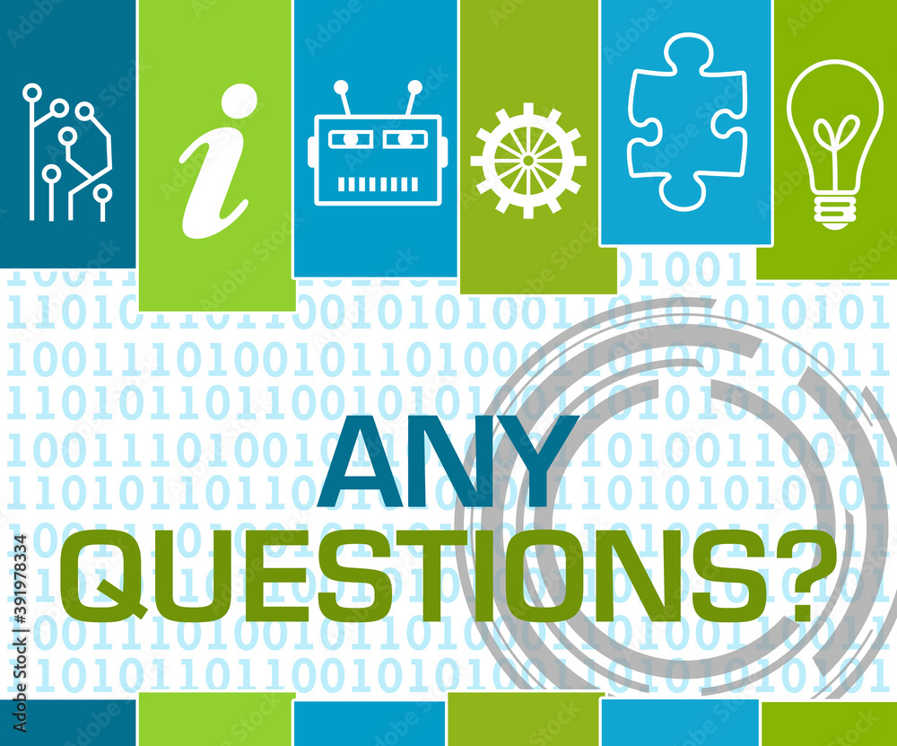 Any Questions Green Blue Binary Stripes Symbols Stock Illustration ...