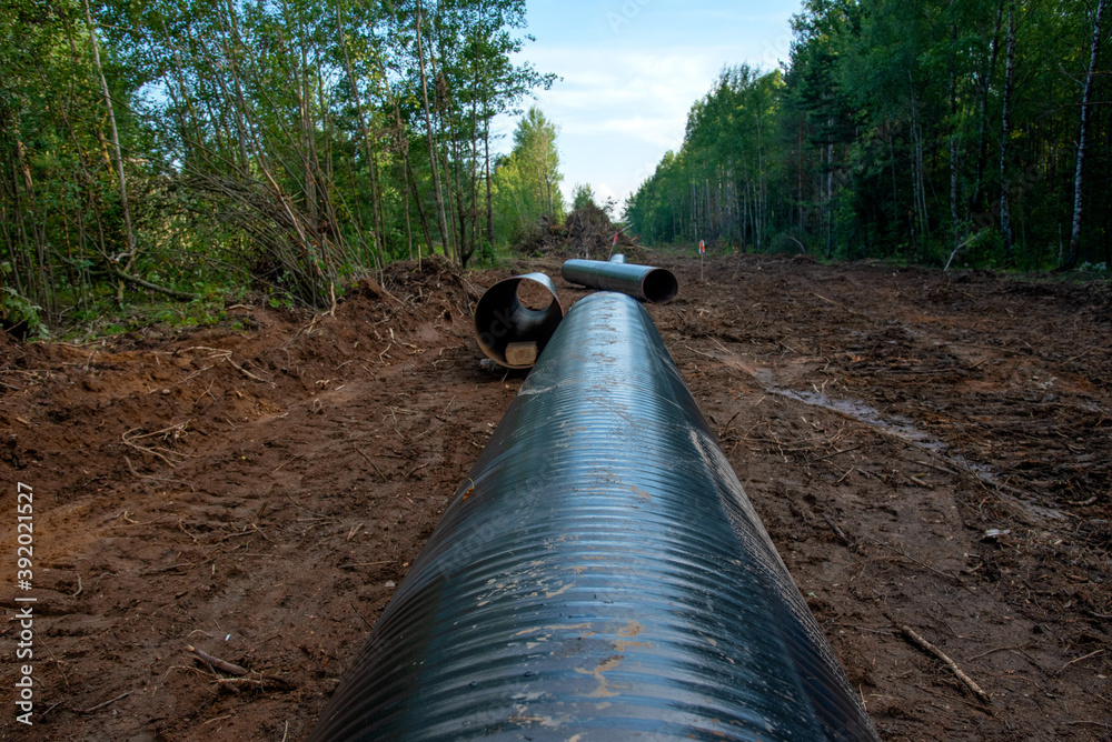 Construction Gas Pipeline Project. Natural Gas and Crude oil ...
