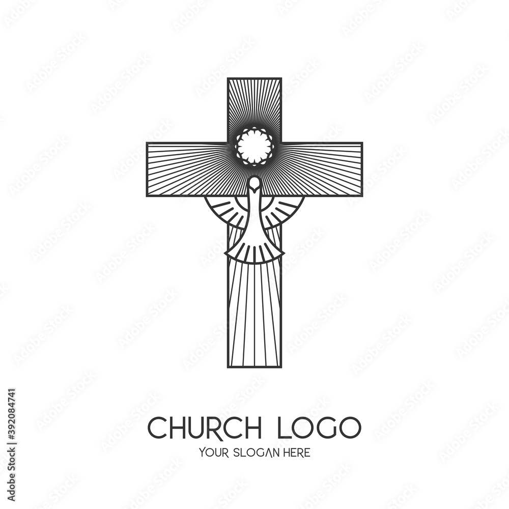 Church logo. Christian symbols. The Cross of Jesus Christ and the ...
