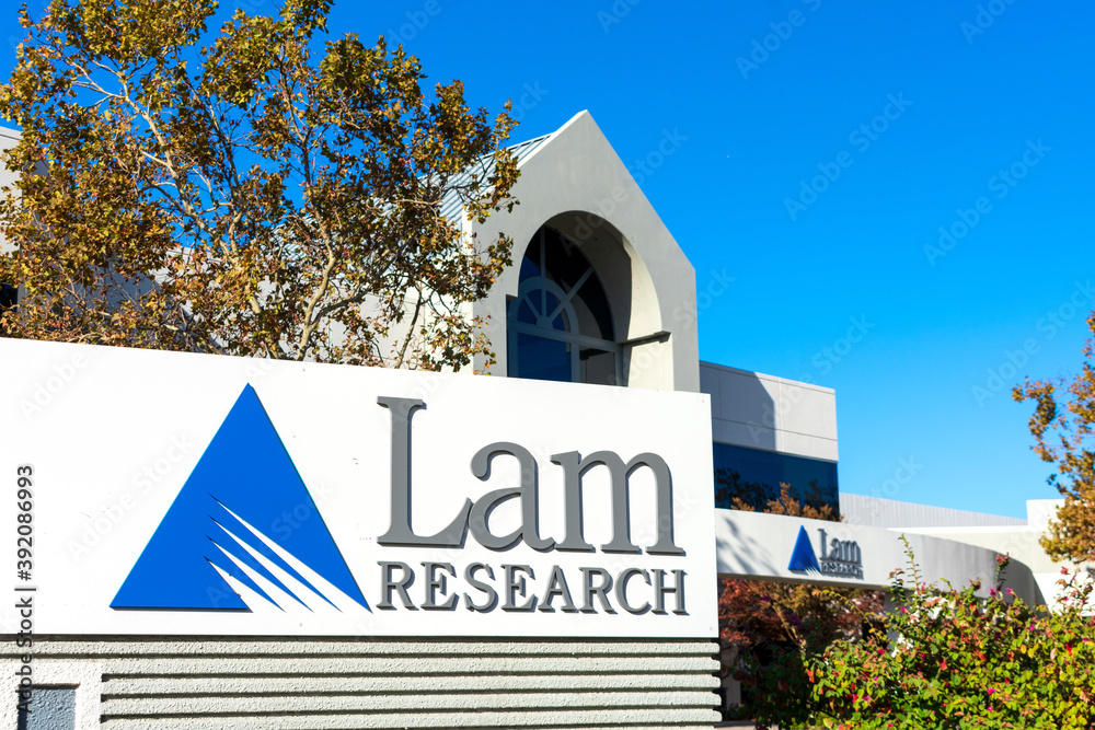 Lam Research sign and logo at semiconductor company Lam Research ...