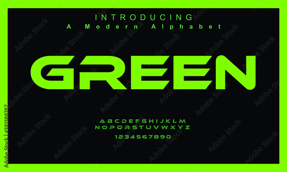Green font. Elegant alphabet letters font and number. Classic Copper ...