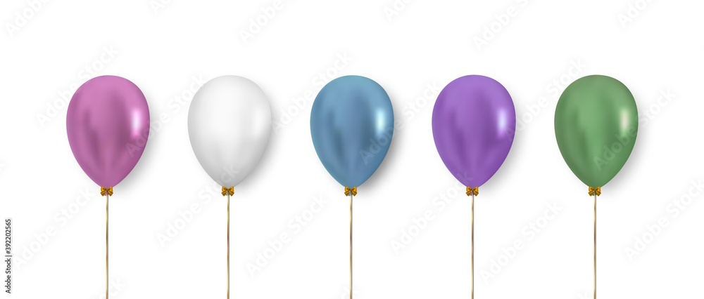 Balloon set. Realistic vector clipart for decoration. Colorful balloons ...