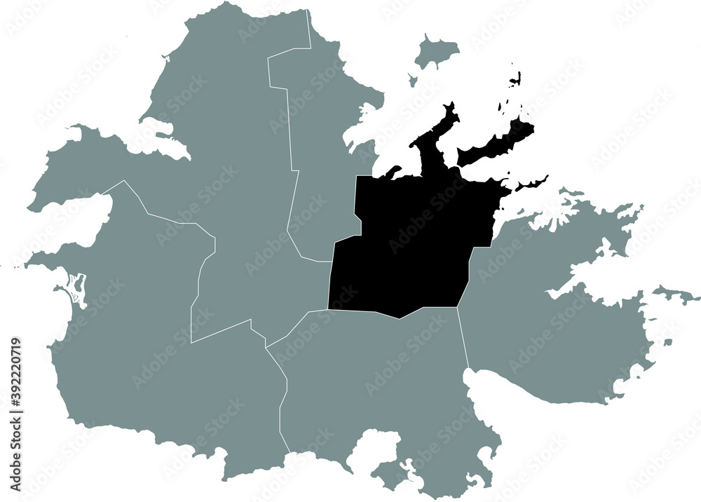 Black location map of Saint Peter parish inside the gray map of the ...