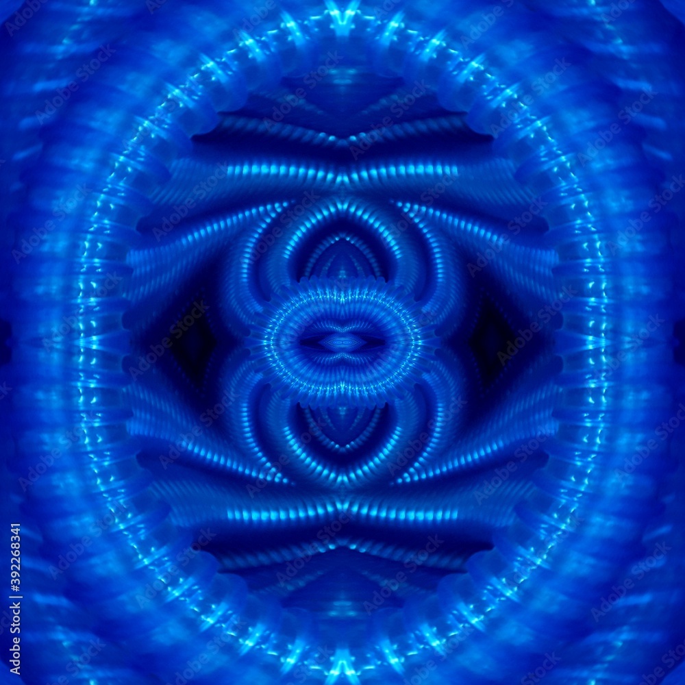 royal blue pvc plastic hose background transformed by reflection to ...