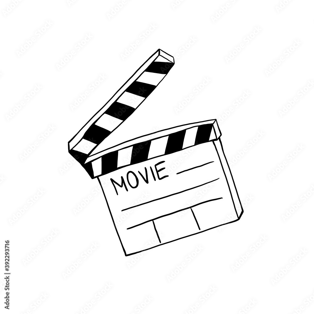 Ilustración de Stock Retro movie art drawing. Simple template ...