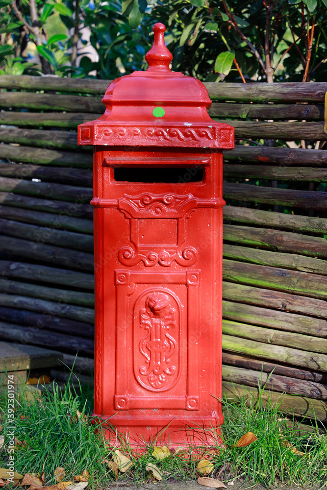 red mailbox Stock Photo | Adobe Stock