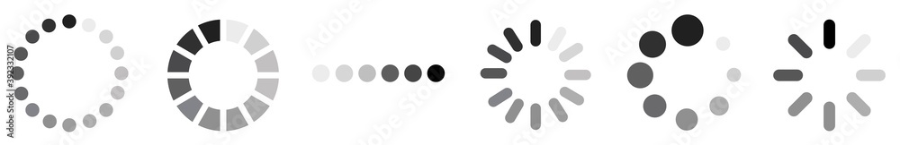 Loading icon set. load. Circle loader collection. load bar icons. Collection of loading icons ...