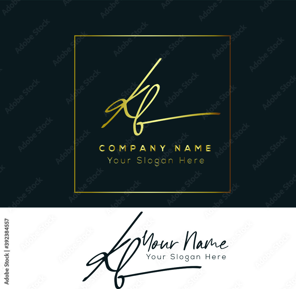 K B KB Initial letter handwriting and signature logo. Beauty vector ...