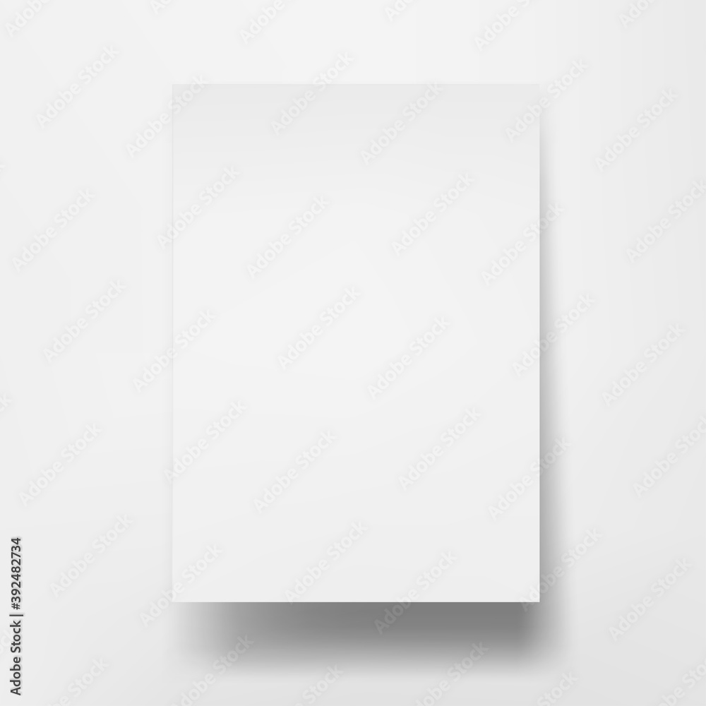 Vertical rectangle A4 paper format mock up. Sheet of paper portrait ...