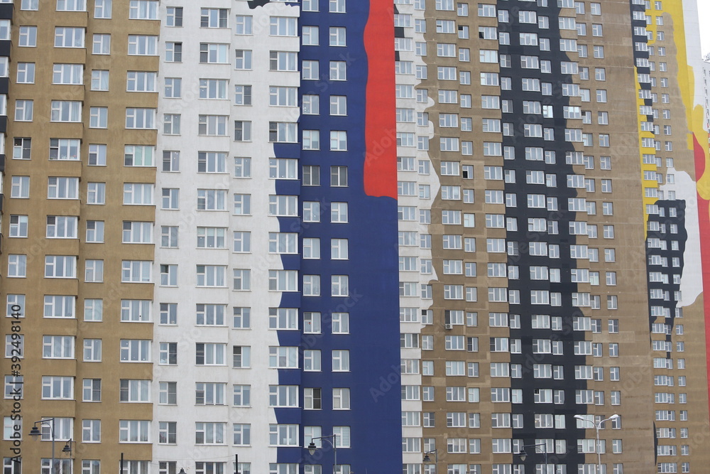 New building facade, house in housing complex ART, Avangardnaya Street ...