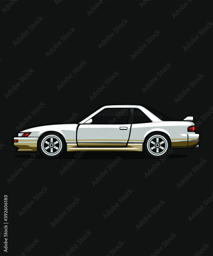 Editable Car Cartoon Vector Illustrated simple side view Stock Vector ...