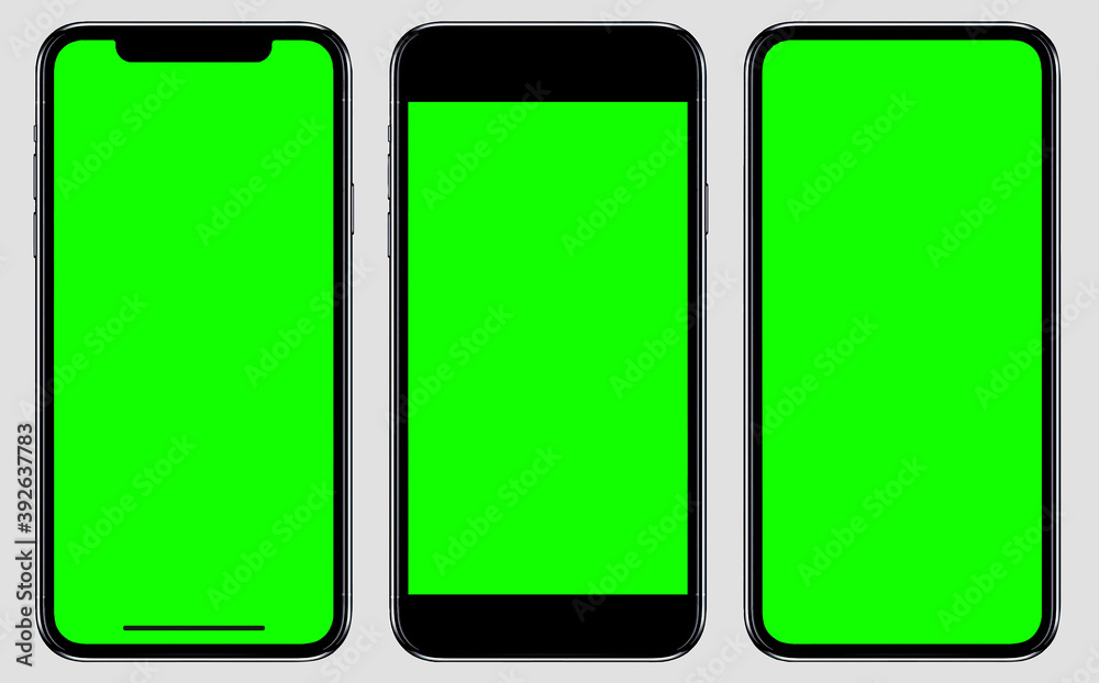 Smartphone similar to iphone 12 pro max with green screen for ...