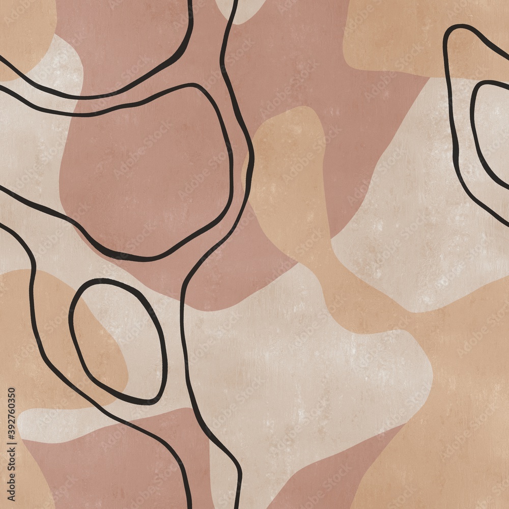 Seamless organic rounded curvy shapes naive design. High quality ...