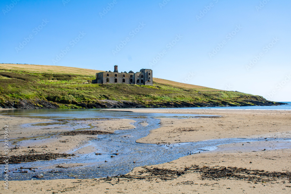 Abandoned coast guard station located near Howes strand, a small lonely ...