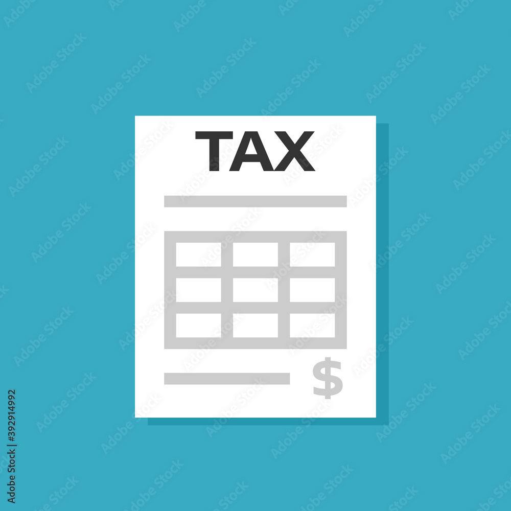 Tax form illustration. Clipart image. Stock Vector | Adobe Stock