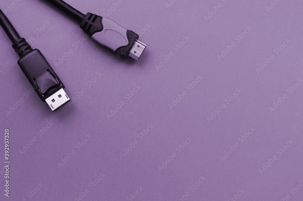 Audio video HDMI computer cable plug and 20-pin male DisplayPort gold ...