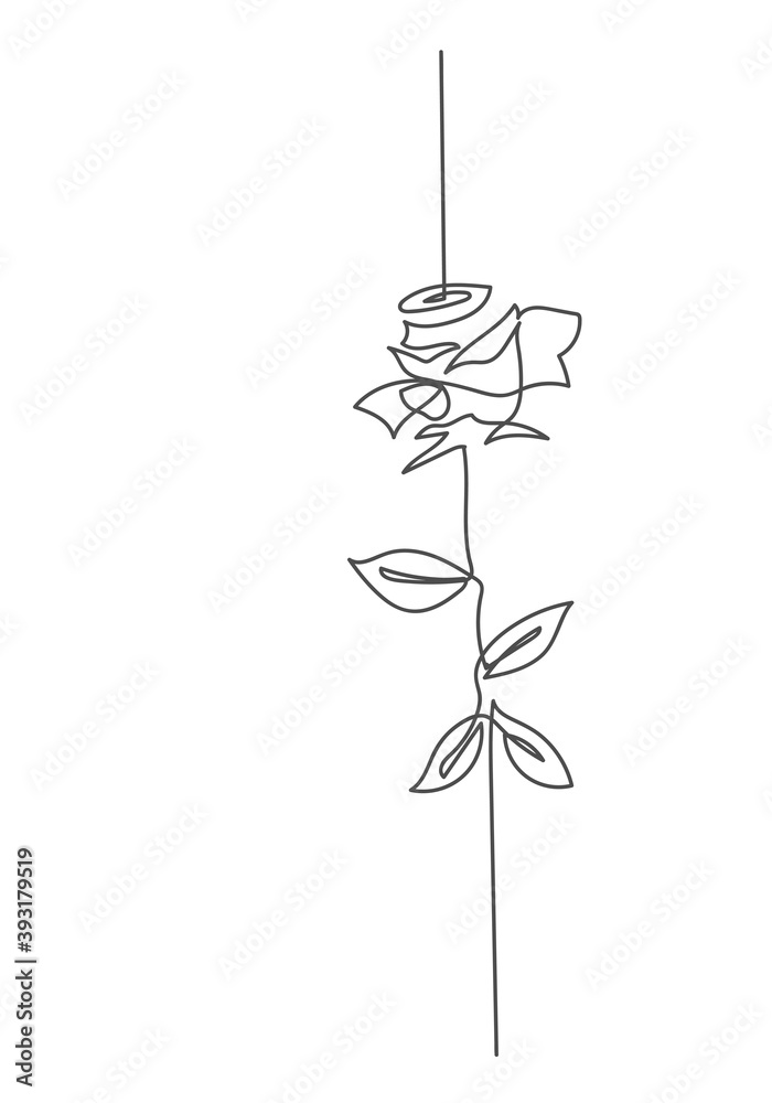 Continuous one line drawing. Black and white illustration. Stock Photo ...