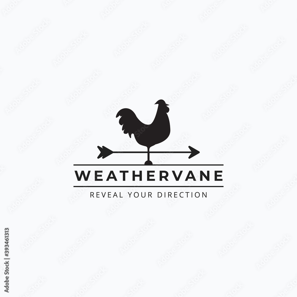 Vector of vintage rooster weathervane logo illustration design Stock ...