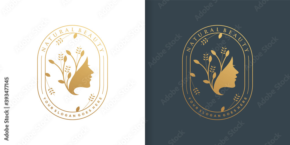 Natural beauty logo template for woman with elegant concept Premium Vector Stock Vector | Adobe ...