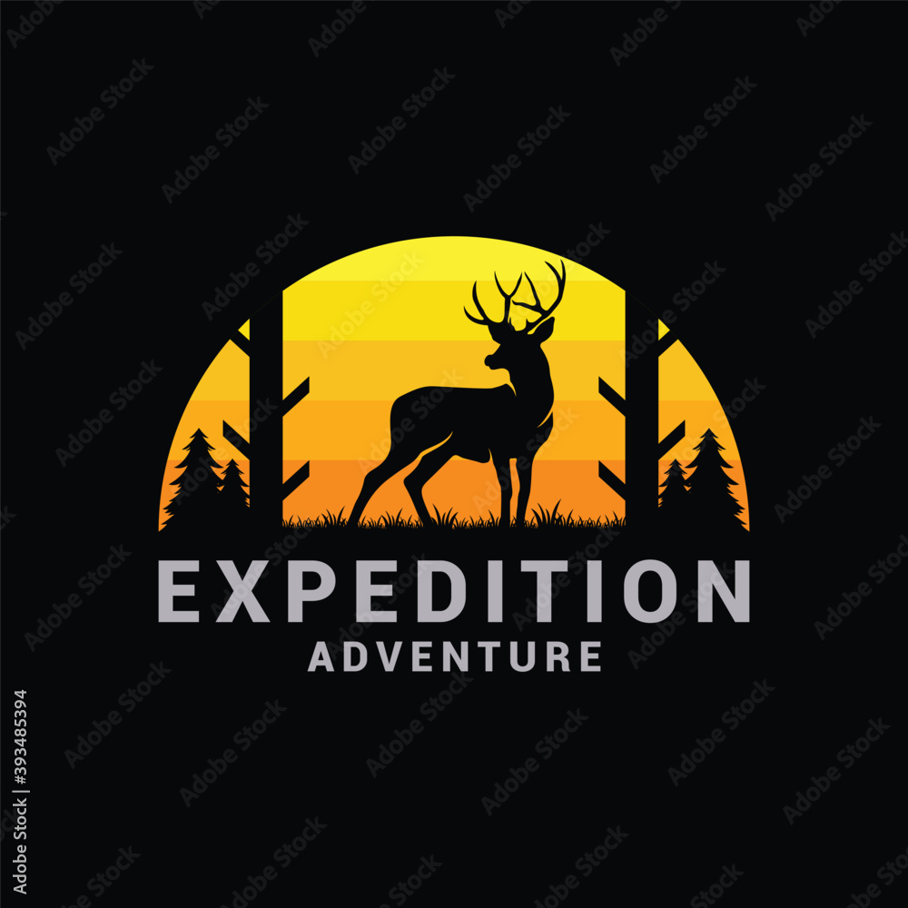 Expedition adventure wild deer logo icon vector template. Premium ...