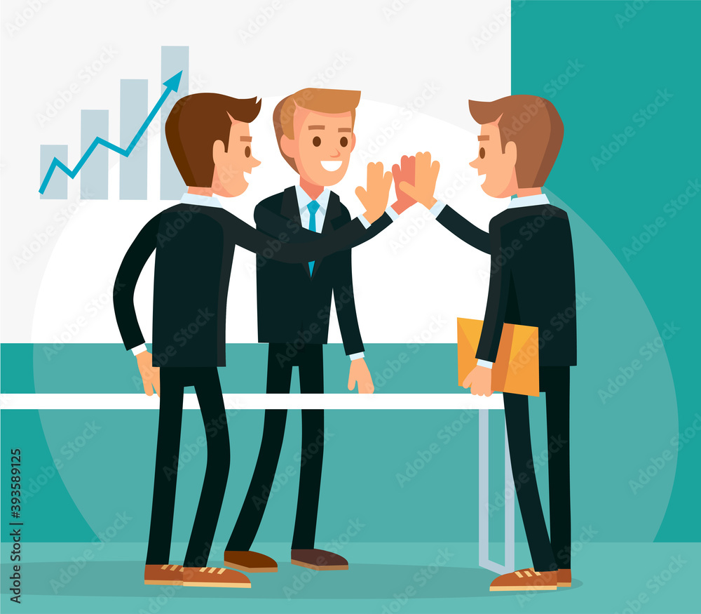 Team building, coworkers, teamwork, start up concept. Office workers ...