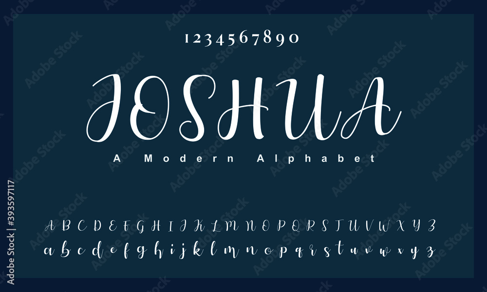 Image vectorielle Stock Joshua font. Elegant alphabet letters font and ...