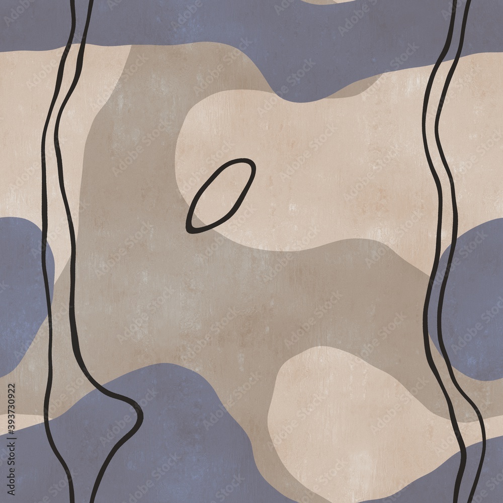 Seamless organic rounded curvy shapes naive design. High quality ...