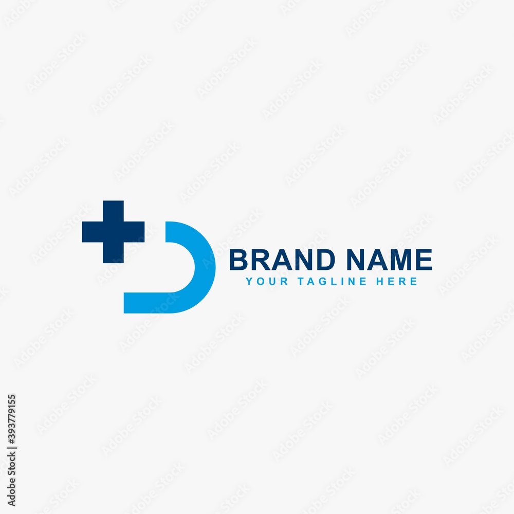 Letter D and cross logo design vector. Monogram D logo symbol. Stock ...