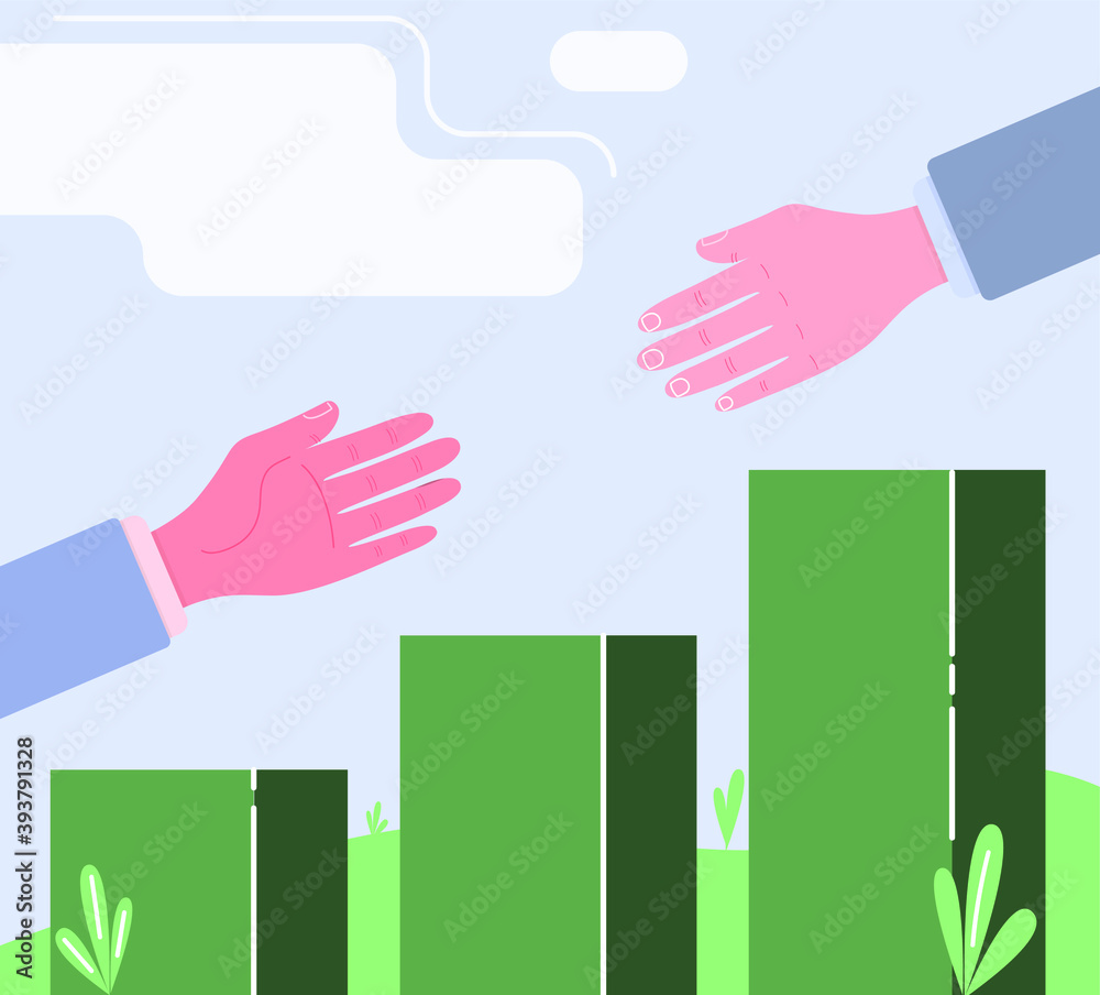 Stock-Vektorgrafik „Lend a helping hand. Steps leading to the top ...
