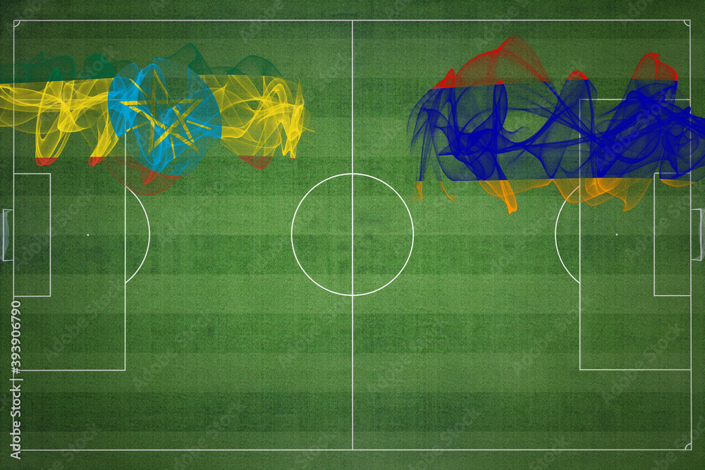 Ethiopia vs Armenia Soccer Match, national colors, national flags ...