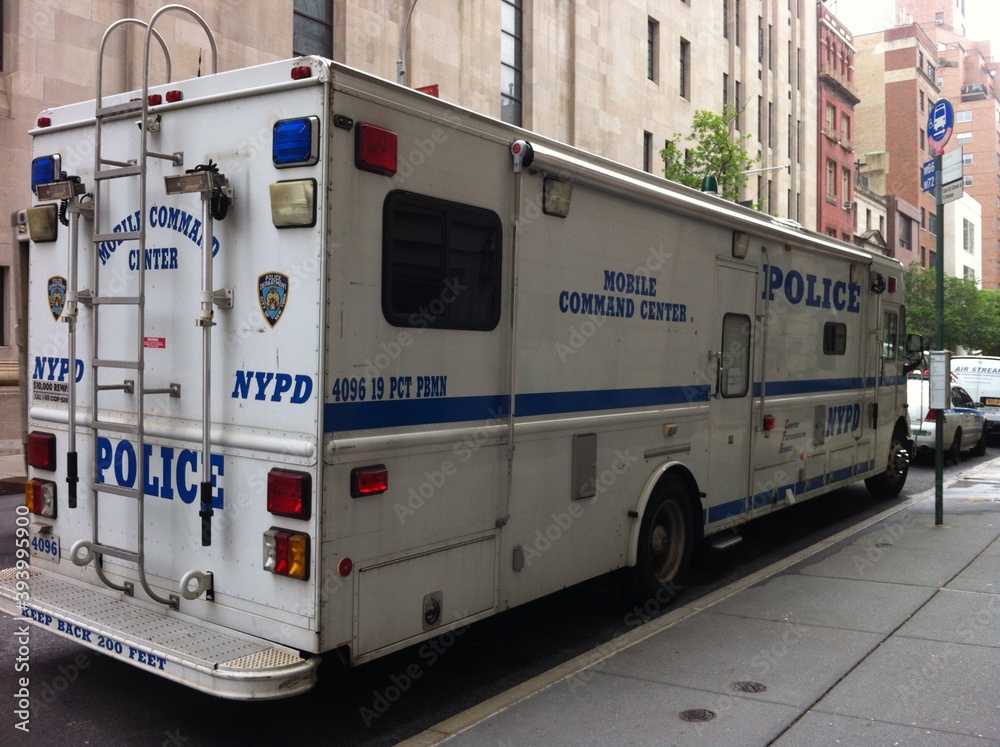 NYPD Police Mobile Command Center in Manhattan, NYC. NYPD is one of the ...