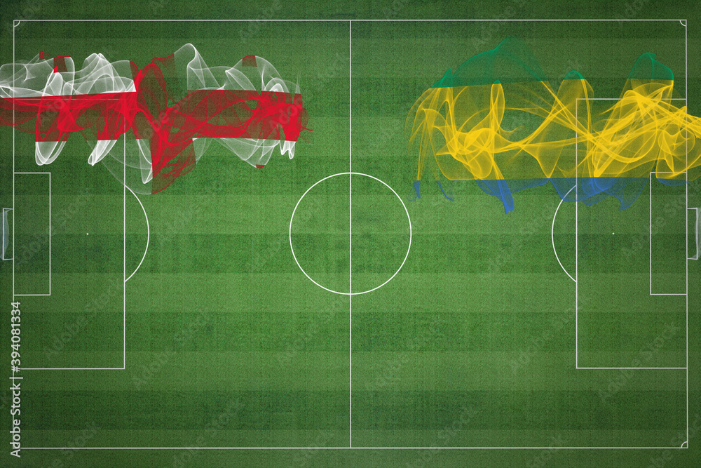 Georgia vs Gabon Soccer Match, national colors, national flags, soccer ...