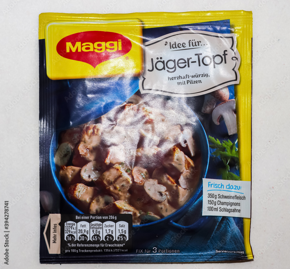 German Maggi instant products on a white background owned by Nestle ...
