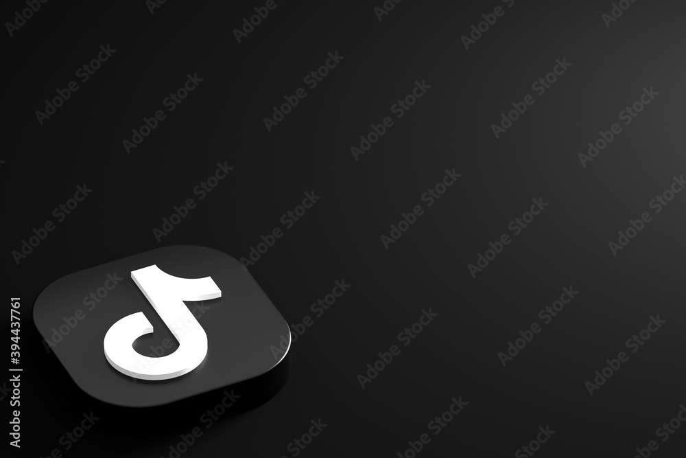 tiktok minimal logo 3d rendering close up for design background ...