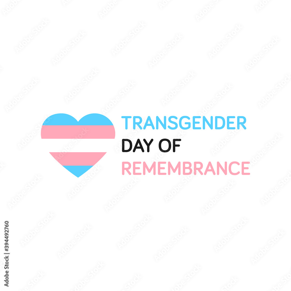Transgender Day of Remembrance Logo or Banner with Heart Symbol in ...