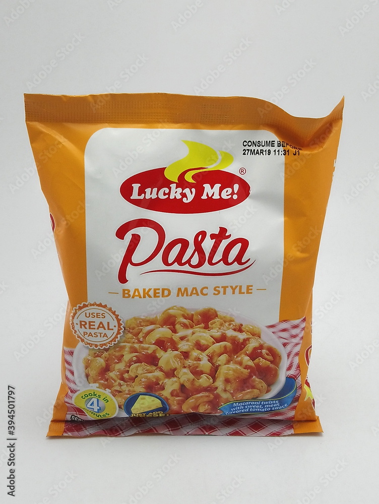 Lucky me pasta baked macaroni style in Quezon City, Philippines Stock ...