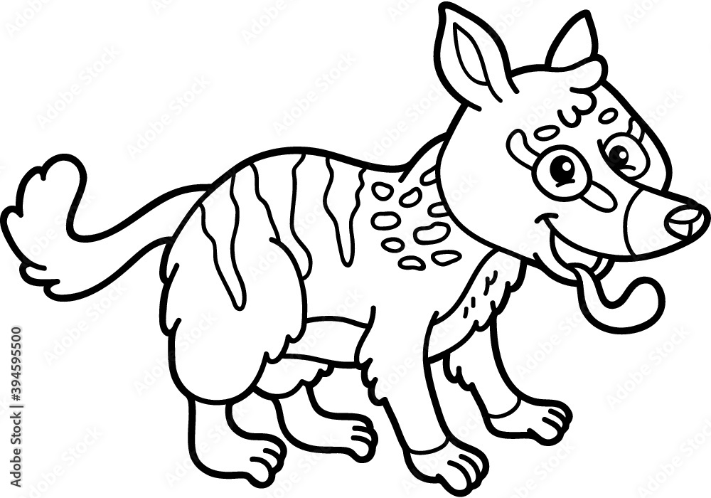 Vector illustration of educational coloring page with cute cartoon ...