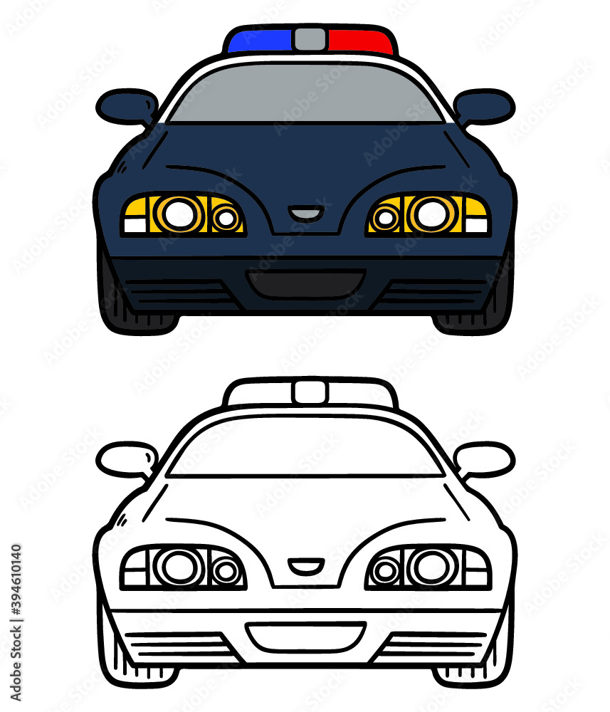 Stock-Vektorgrafik „Vector illustration coloring page of cartoon police ...