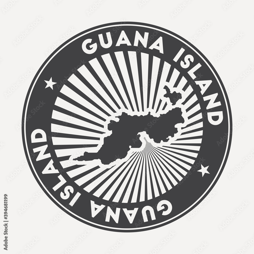 Guam Island round logo. Vintage travel badge with the circular name and ...