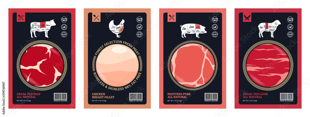 Vector de Stock Vector butchery labels for groceries, meat stores ...