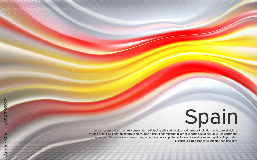 Spain flag background. Blurred pattern of light lines in the colors of ...