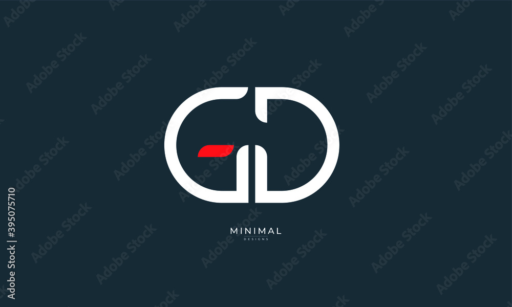 Alphabet letter icon logo GD Stock Vector | Adobe Stock