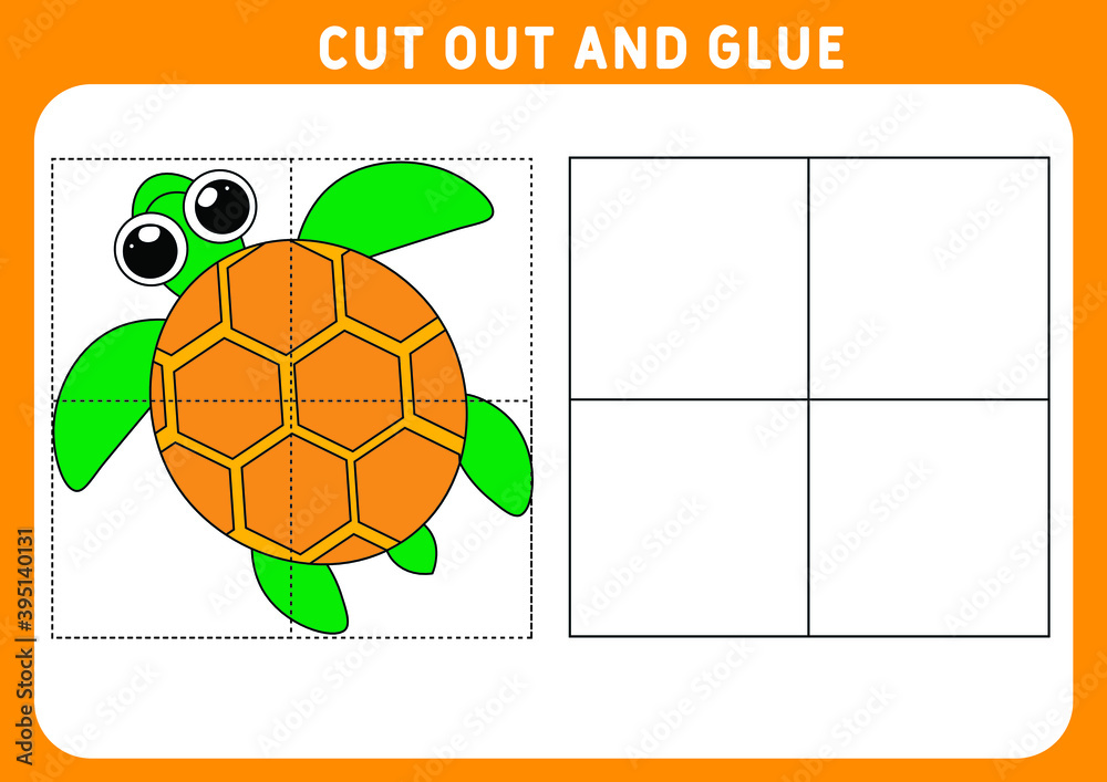 Educational game for children. Puzzle for children. Cut and glue. Funny ...