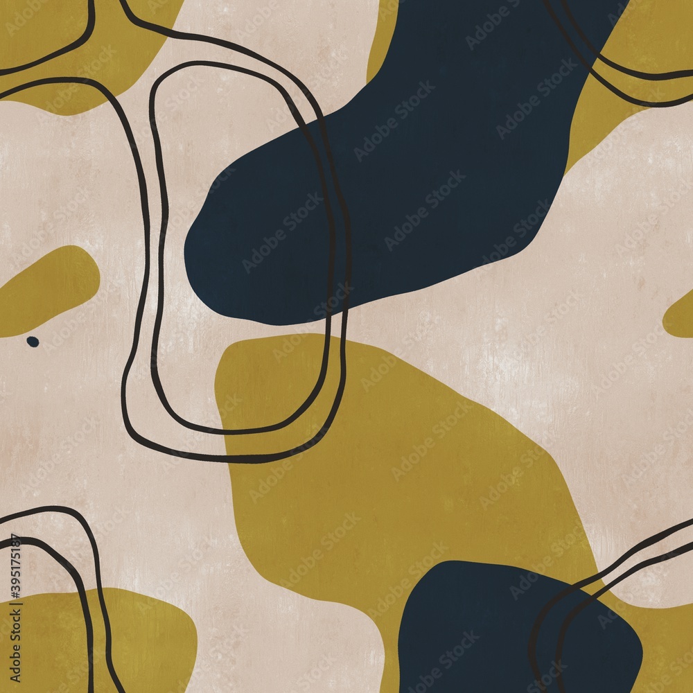 Seamless organic rounded curvy shapes naive design. High quality ...