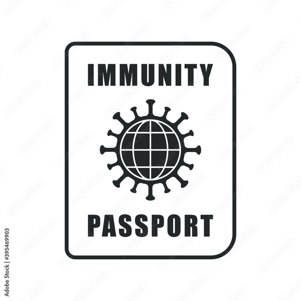 Covid-19 immunity passport. Coronavirus immune pass icon. Corona virus ...