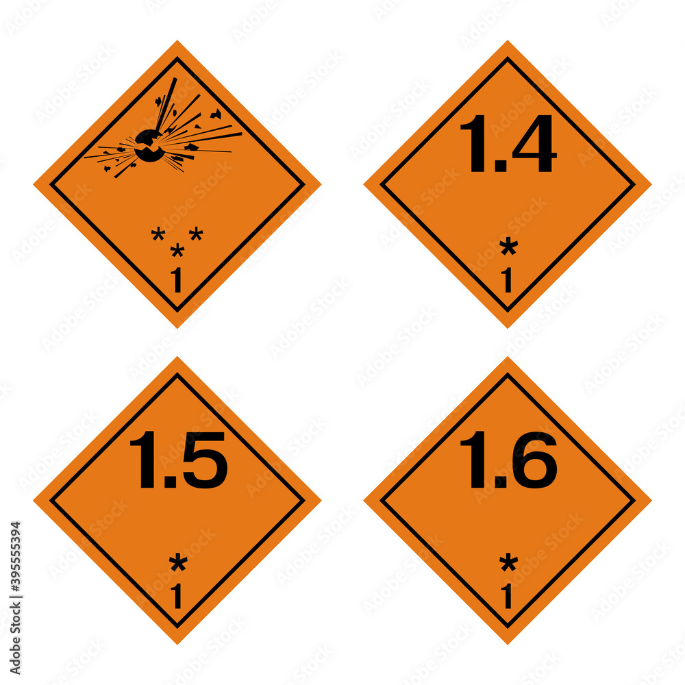 Transport Hazard Pictograms, Class 1 Explosives, Warning sign of Globally Harmonized System (GHS ...