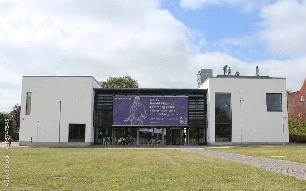 Jelling, Denmark, 15 July 2019: Exterior view of the experience centre ...
