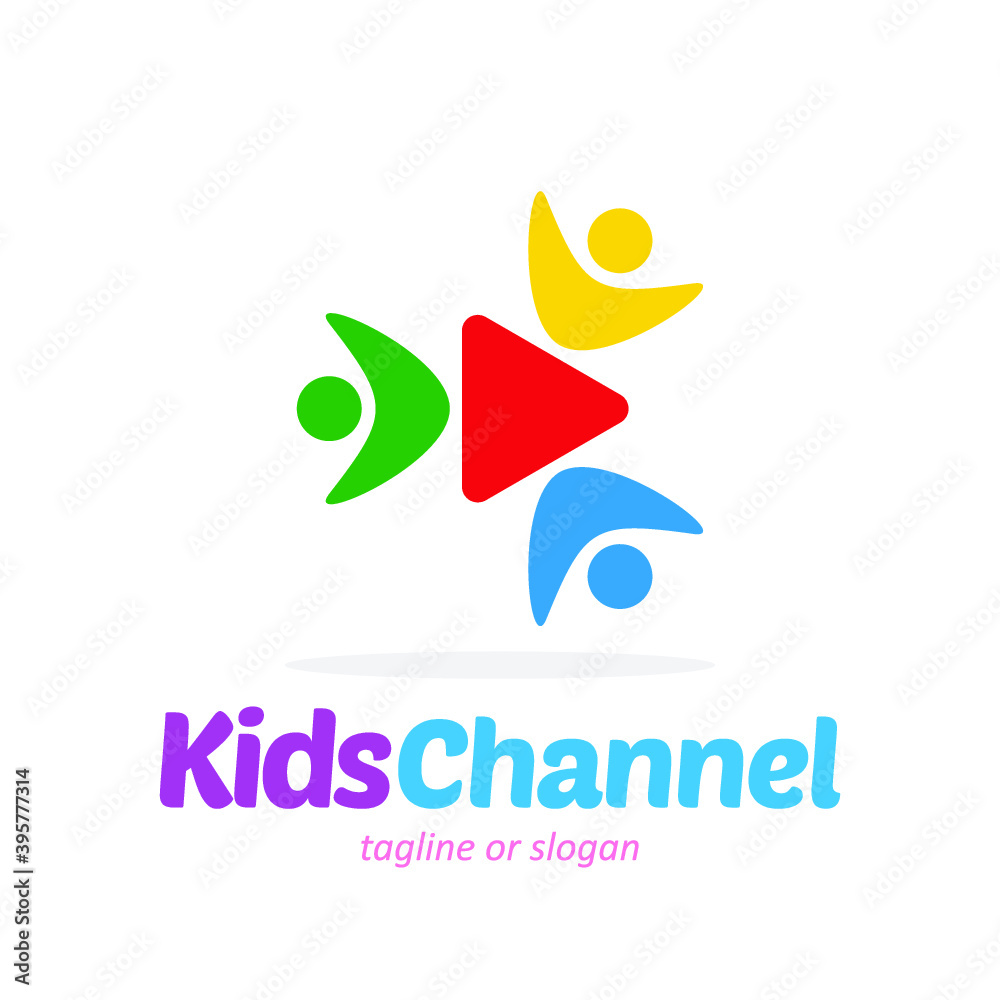 Kids Channel logo icon design template Stock Vector | Adobe Stock