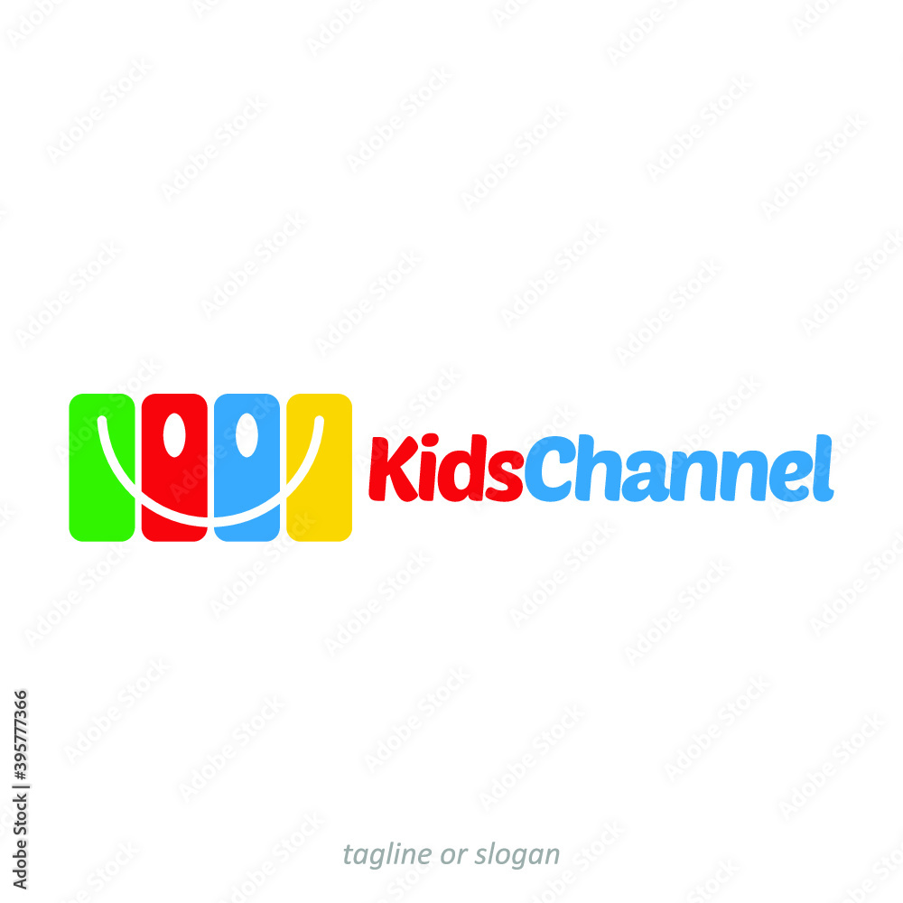Kids Channel logo icon design template Stock Vector | Adobe Stock